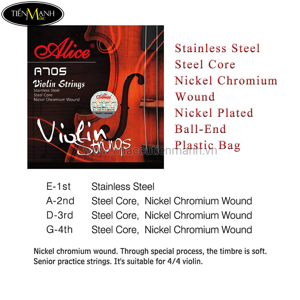 Dây Đàn Violin Alice A705 - Violin Strings - Nhạc Cụ Tiến Mạnh