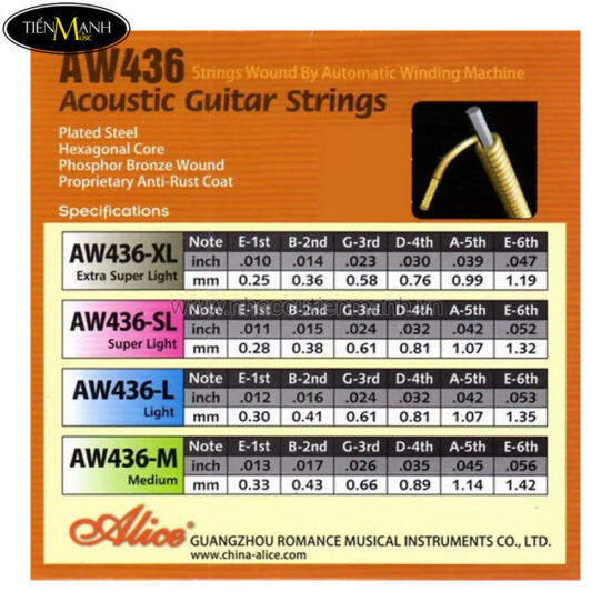 Dây đàn Acoustic Guitar Alice AW436 - Nhạc Cụ Tiến Mạnh