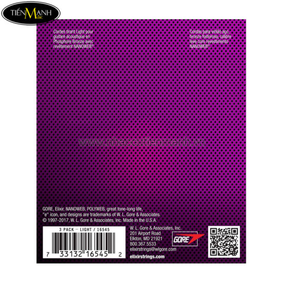 Pack 3 bộ Dây Đàn Guitar Acoustic Elixir 16545 (Cỡ 12-53 Phosphor ...