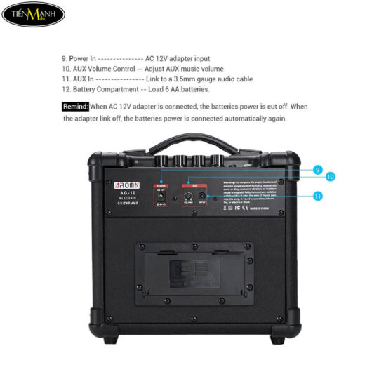 Dừng sản xuất - Amply guitar Aroma AG 10 BK - Nhạc Cụ Tiến Mạnh