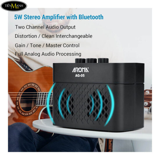 Ampli Guitar Điện Mini Aroma AG05 ( Nhiều màu ) - Electric Ampli - Nhạc Cụ Tiến Mạnh