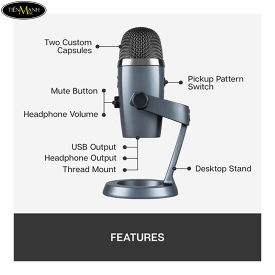 Micro Blue Yeti Nano USB Condenser 2 - Nhiều màu
