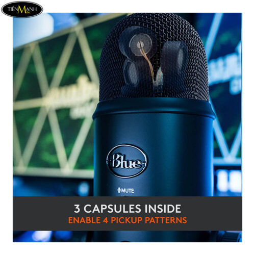 Blue Yeti USB Condenser (3 Condensers) - Màu Đen