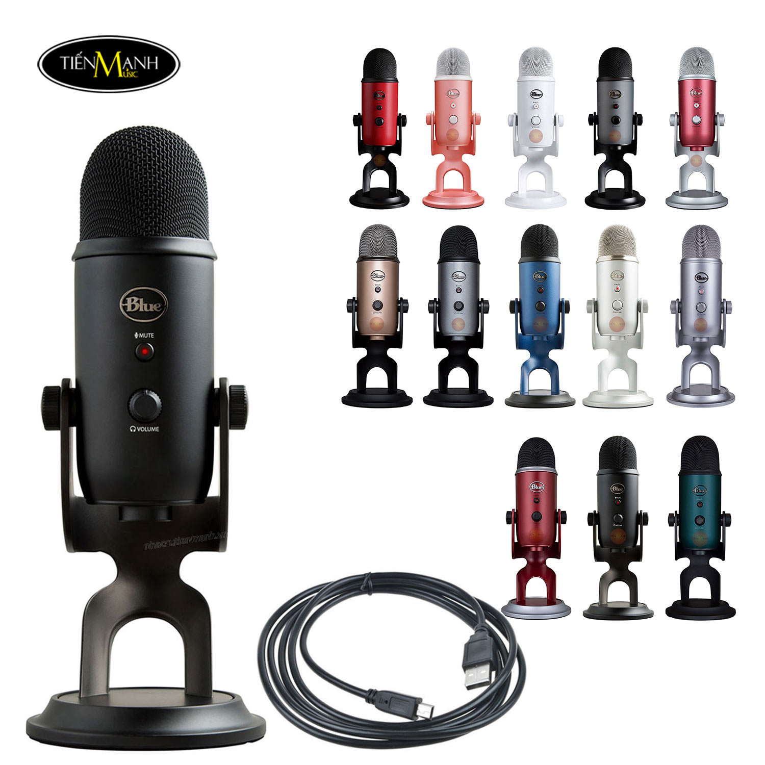 Micro Blue Yeti USB Condenser 3 - Nhiều màu