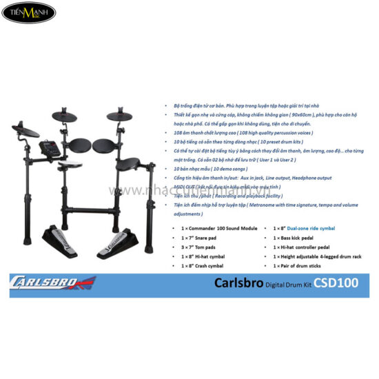 Trống Điện Tử Carlsbro CS D100 - Nhạc Cụ Tiến Mạnh