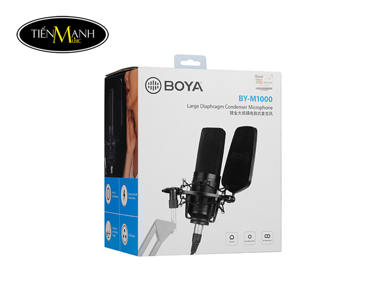 Micro Condenser Thu Âm Phòng Studio Boya BY-M1000 - Nhạc Cụ Tiến Mạnh