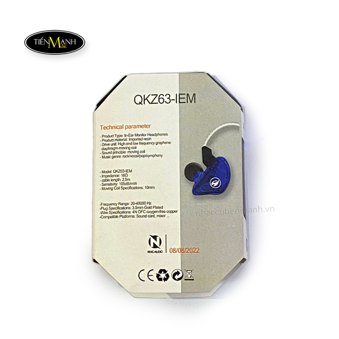 Tai Nghe Nhét Tai In Ear NMC-AUDIO QKZ63-IEM - Nhạc Cụ Tiến Mạnh