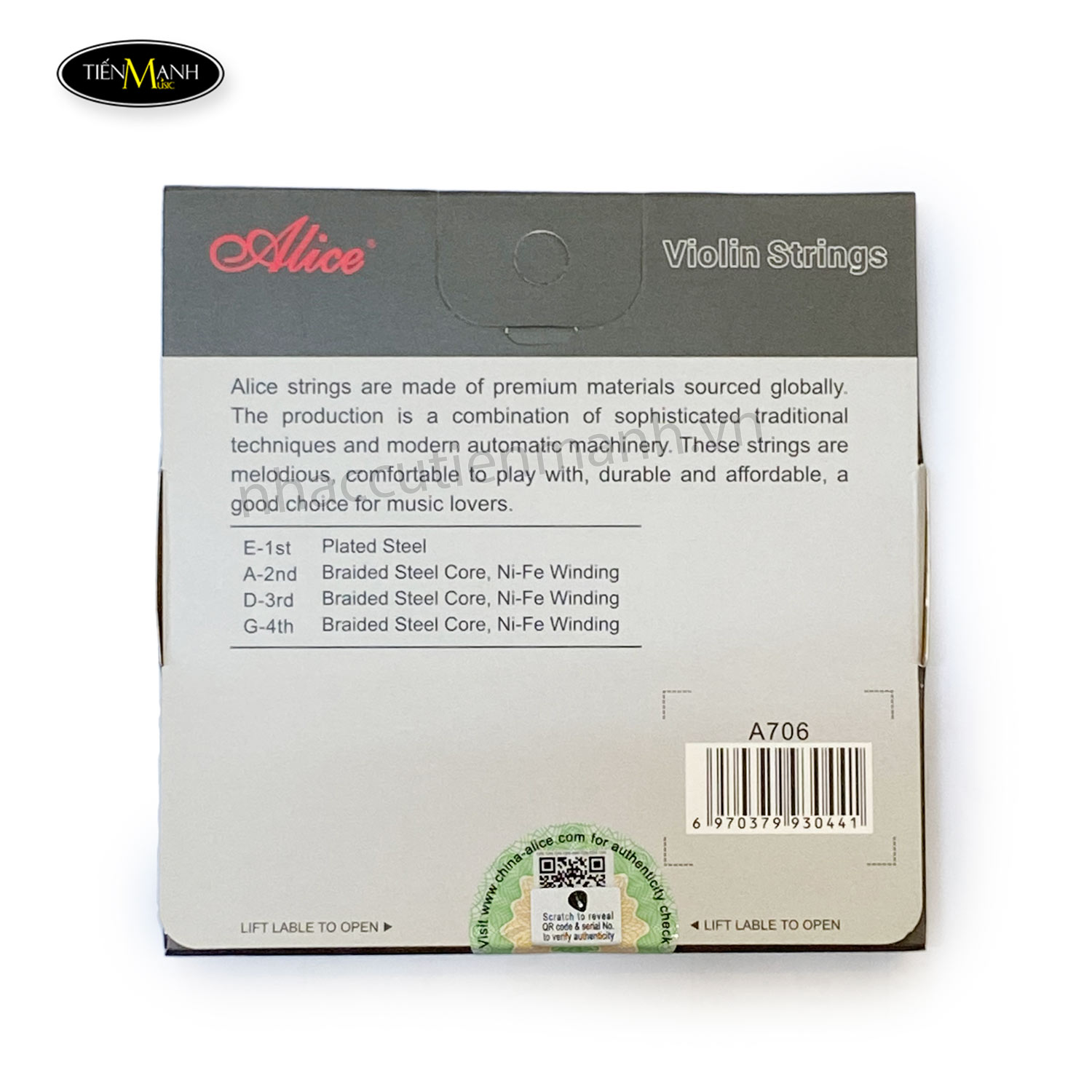 Bộ Dây Đàn Violin Alice A706 - Nhạc Cụ Tiến Mạnh