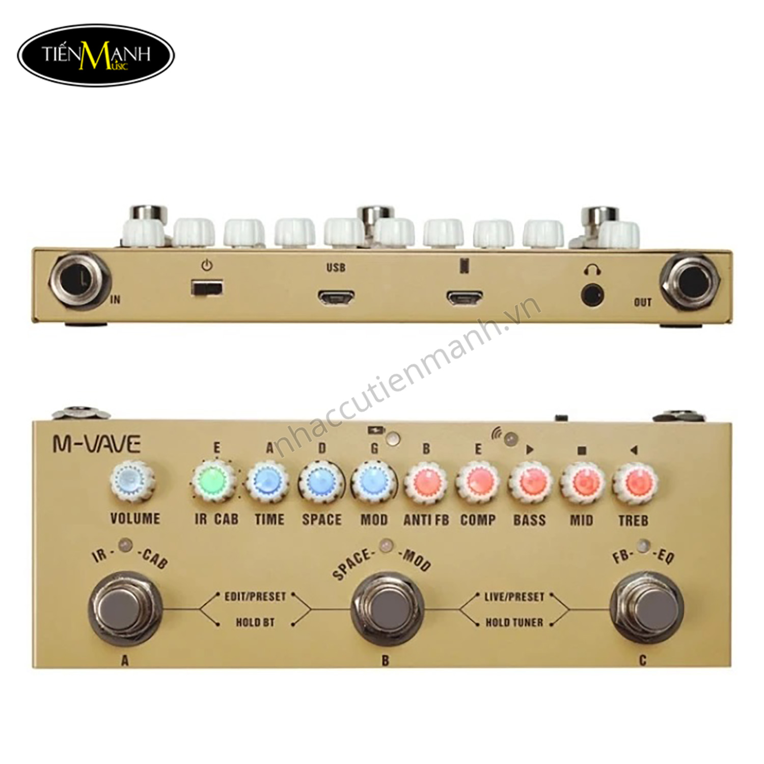 Pedal M-Vave Cube Baby AC Dành Cho Guitar Acoustic - Multi Effects - Nhạc Cụ Tiến Mạnh