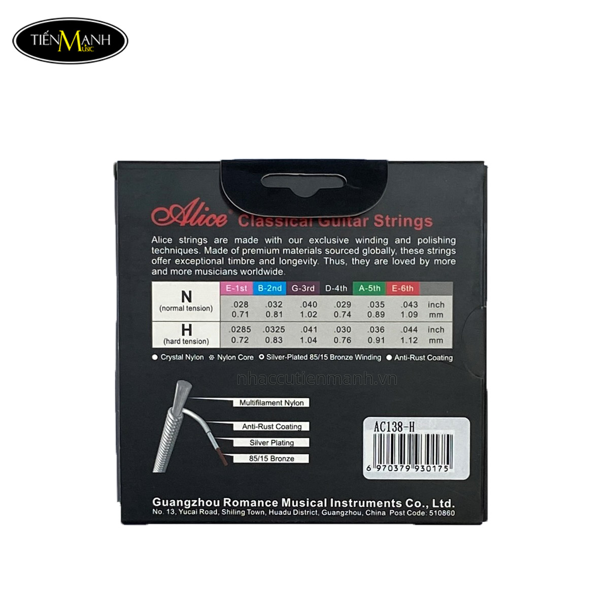 Dây Đàn Guitar Classic Alice AC138H - Nhạc Cụ Tiến Mạnh