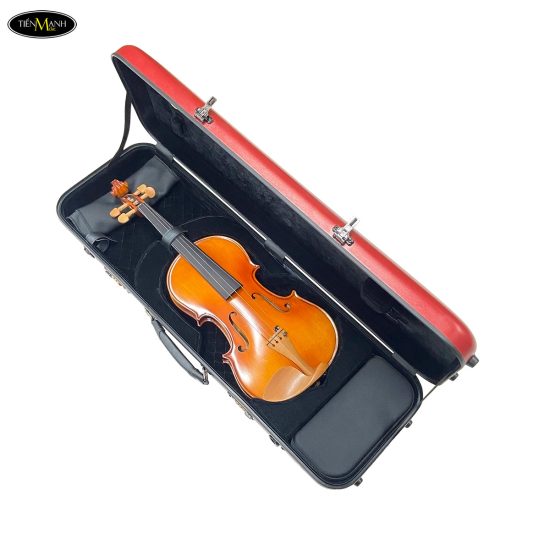 Hộp Đàn Violin Carbon Vuông Màu Đỏ Đun, size 4/4 - Nhạc Cụ Tiến Mạnh