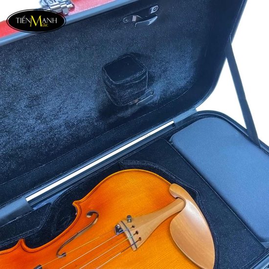 Hộp Đàn Violin Carbon Vuông Màu Đỏ Đun, size 4/4 - Nhạc Cụ Tiến Mạnh