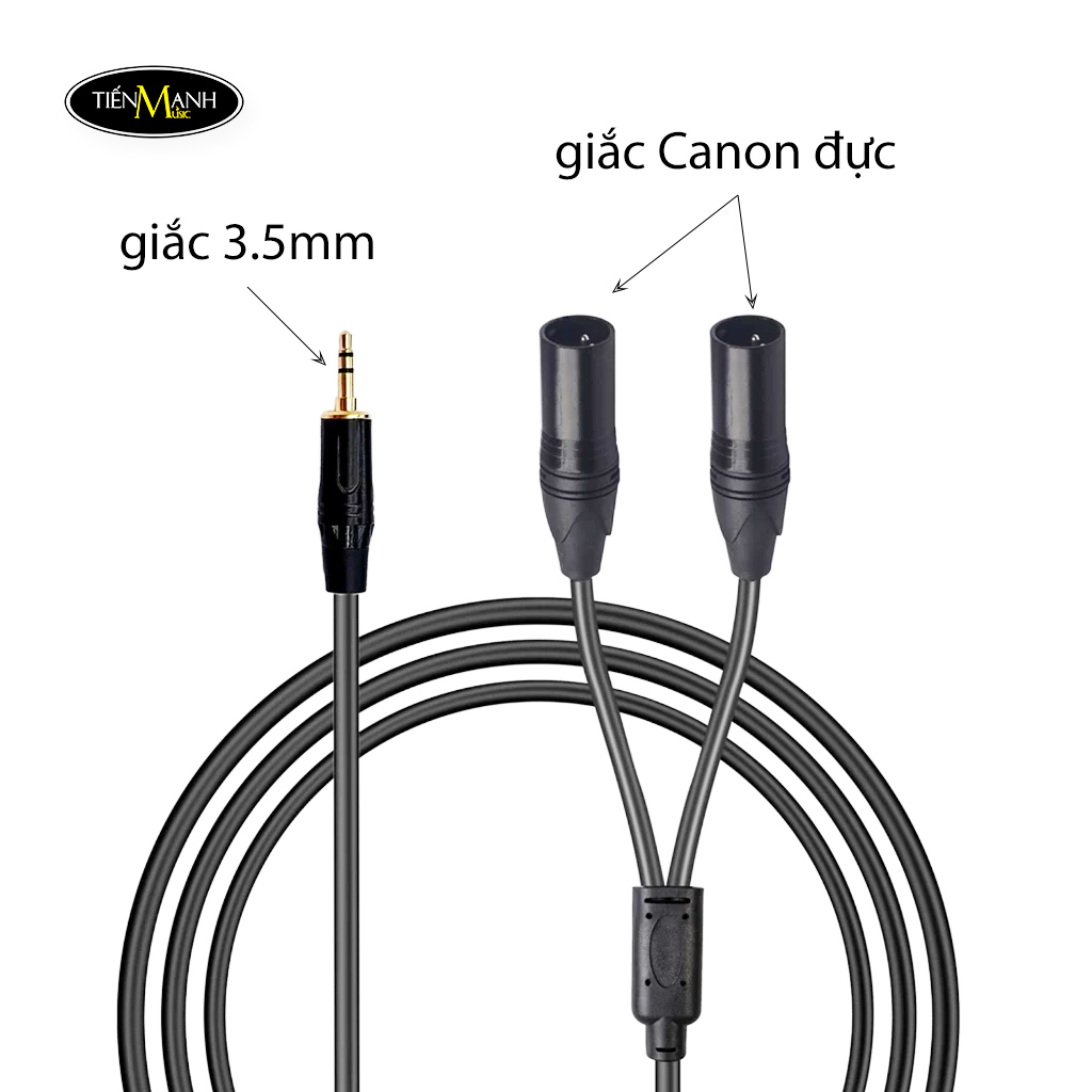 Dây Cáp Đầu 3.5 ly Stereo Sang 2 Đầu Canon XLR Đực NMC-AUDIO SP142 ...