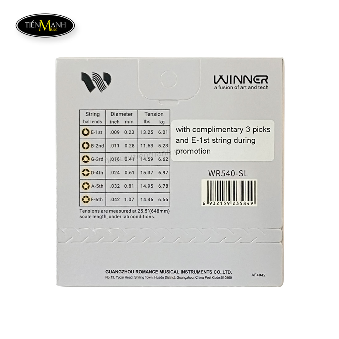Dây Đàn Guitar Điện Winner WR540-SL ( 09-42) | WR540-L ( 10-46 ...