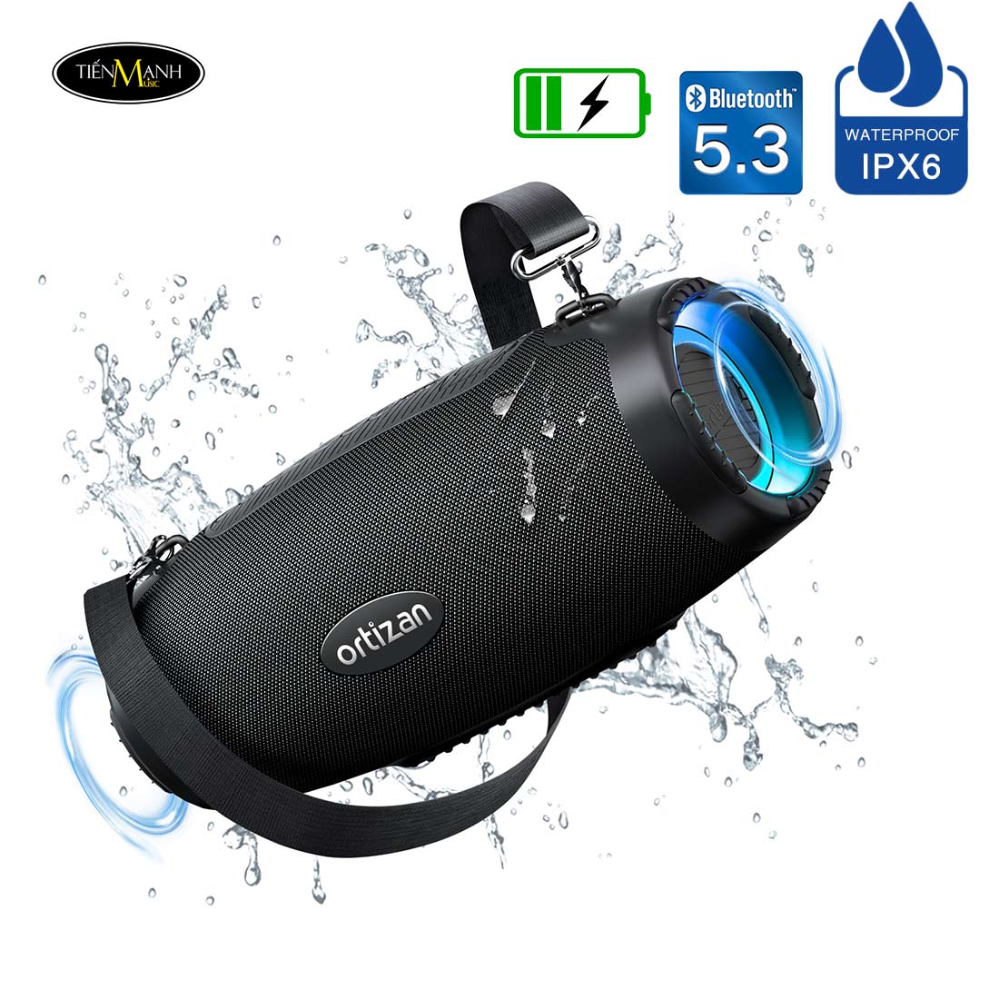 Loa Nghe Nhạc Bluetooth Ortizan M8 - Chống nước IPX6 - Nhạc Cụ Tiến Mạnh
